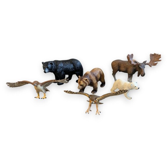 Toys | Lot Of 6 Schleich Safari Ltd Terra Woodland Animals Moose Hawk ...
